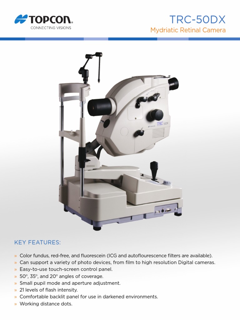 TRC-50DX: Mydriatic Retinal Camera | PDF | Camera | Light
