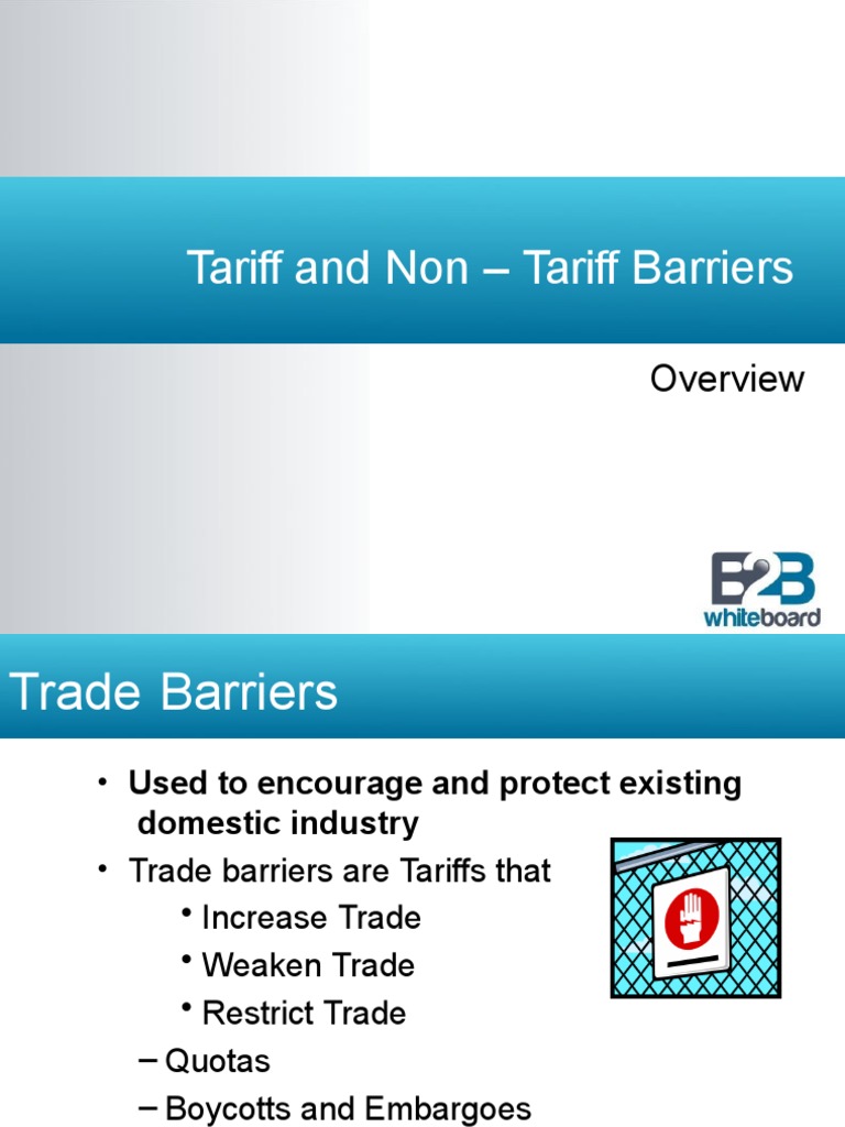 Understanding Trade Barriers: Tariffs & NTBs | PDF | Non Tariff ...