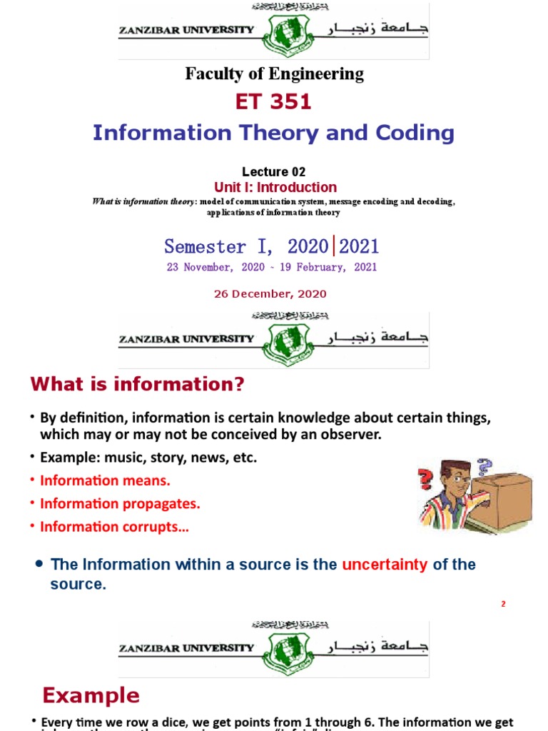 Understanding the Fundamental Concepts of Information Theory: Entropy, Coding, Transmission, and ...