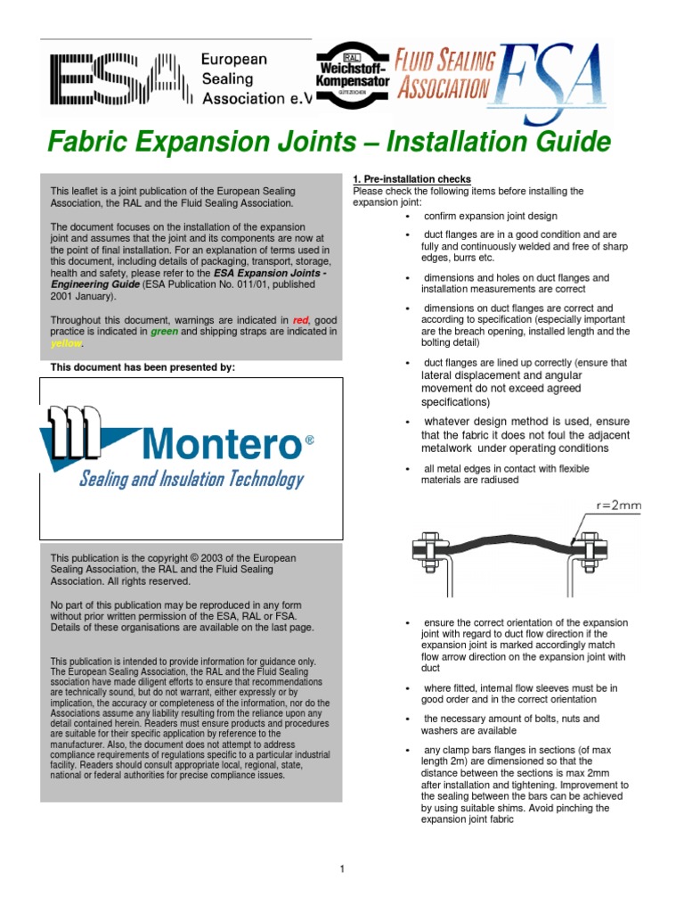 Expansion Joints Installation Guide 2014 | PDF | Screw | Manufactured Goods