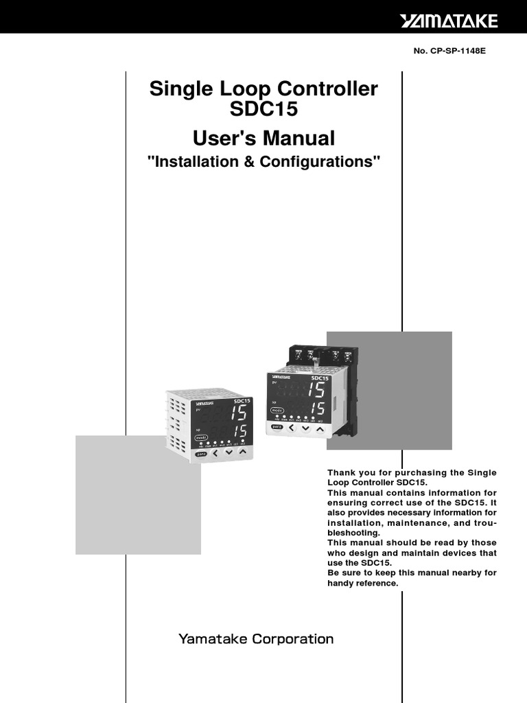 Single Loop Controller SDC15 User's Manual: "Installation & Configurations" | PDF | Relay ...