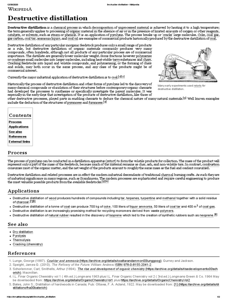 Destructive Distillation - Wikipedia | PDF | Chemistry | Chemical ...