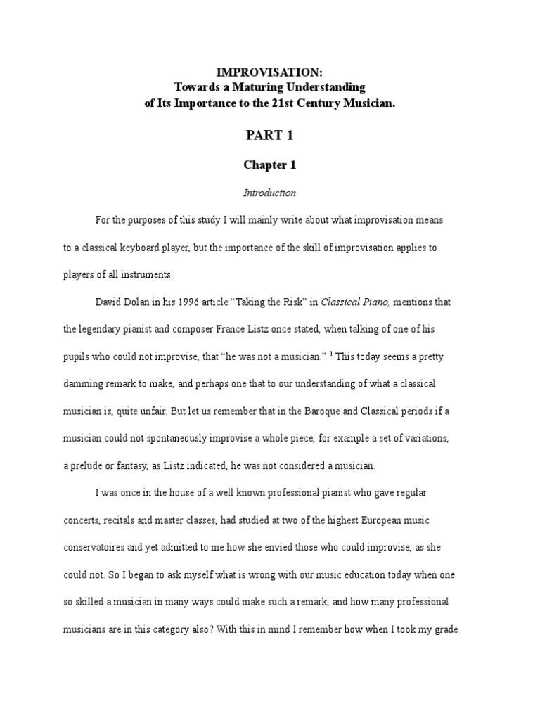 Importance of Improvisation in Music | PDF | Jazz | Composers