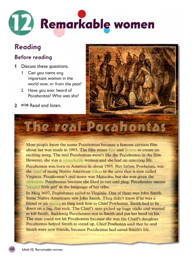 Reading - The Real Pocahontas | PDF