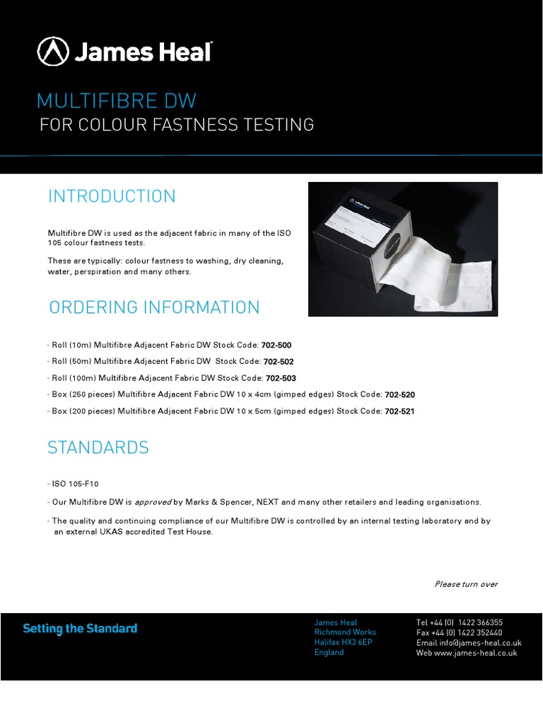 Multifibre Multivezel DW ISO 105 | PDF | Textiles | Materials
