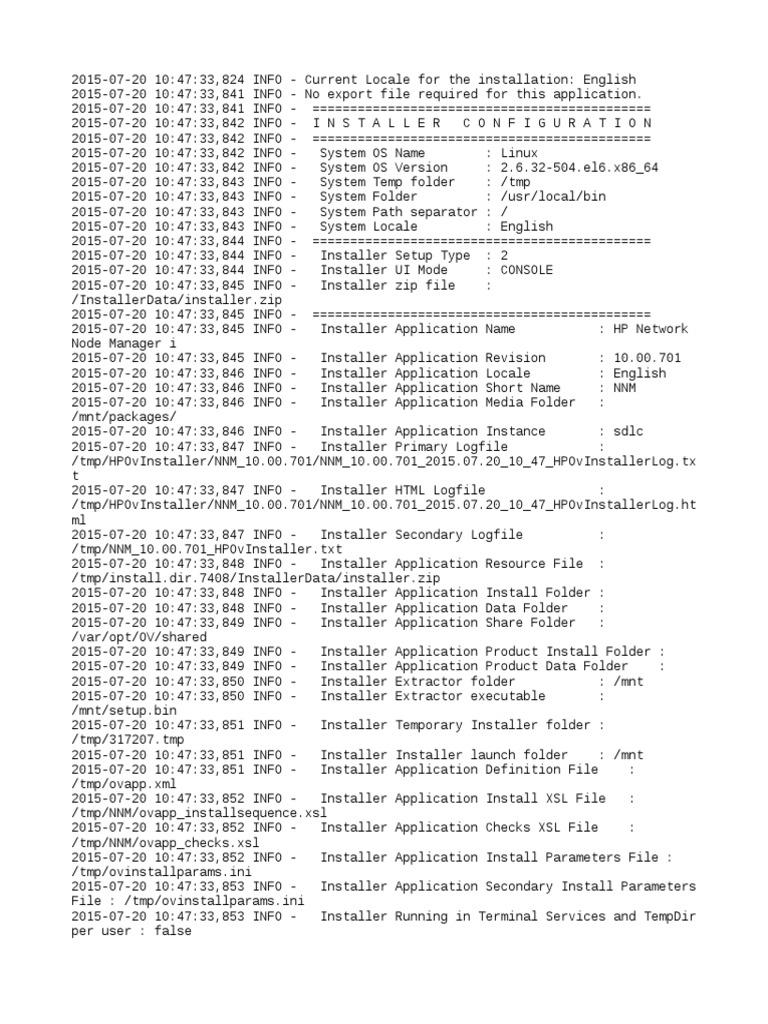 NNM 10.00.701 HPOvInstaller | PDF | Installation (Computer Programs) | Command Line Interface