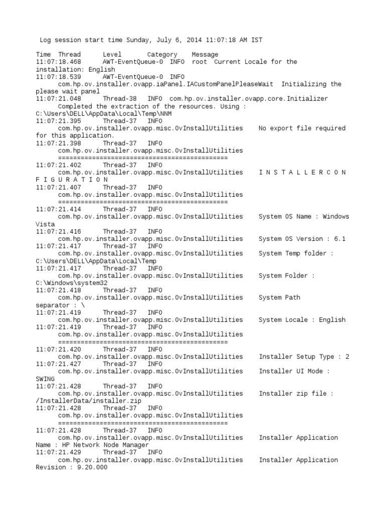 NNM Log | PDF | Installation (Computer Programs) | Computer File