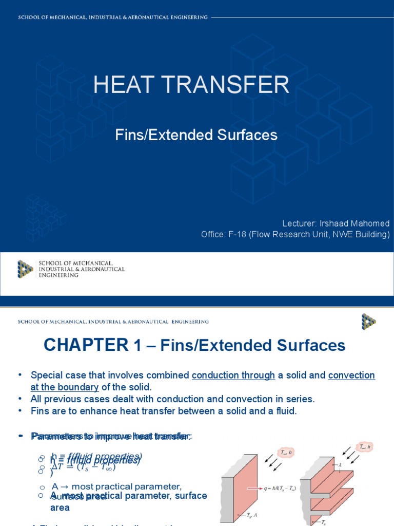 Chapter 1 Fins - IM | PDF | Heat Transfer | Thermal Conduction