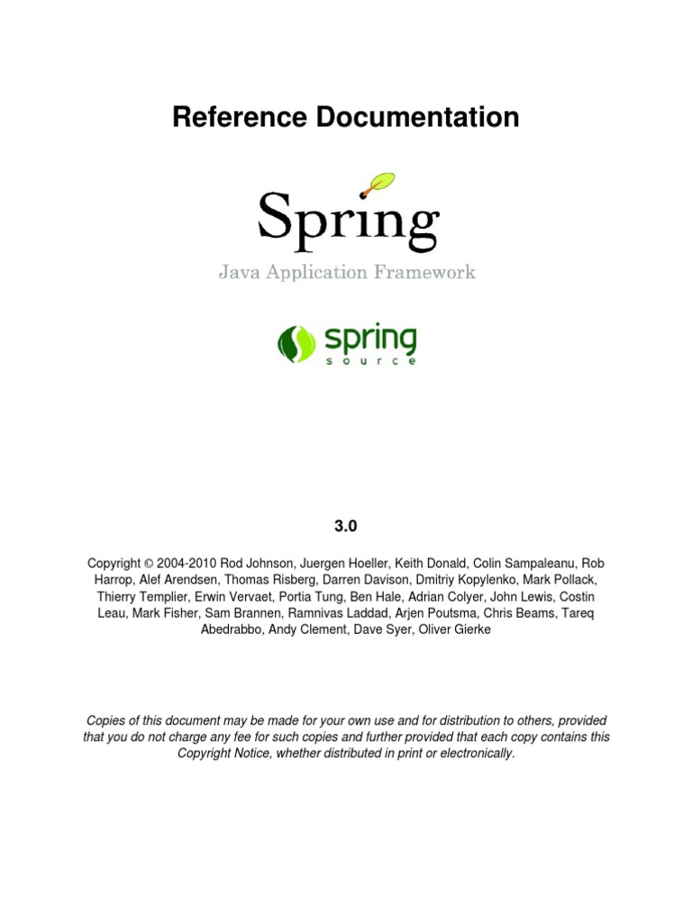 Spring Framework Reference Pdf Spring Framework Application Programming Interface 