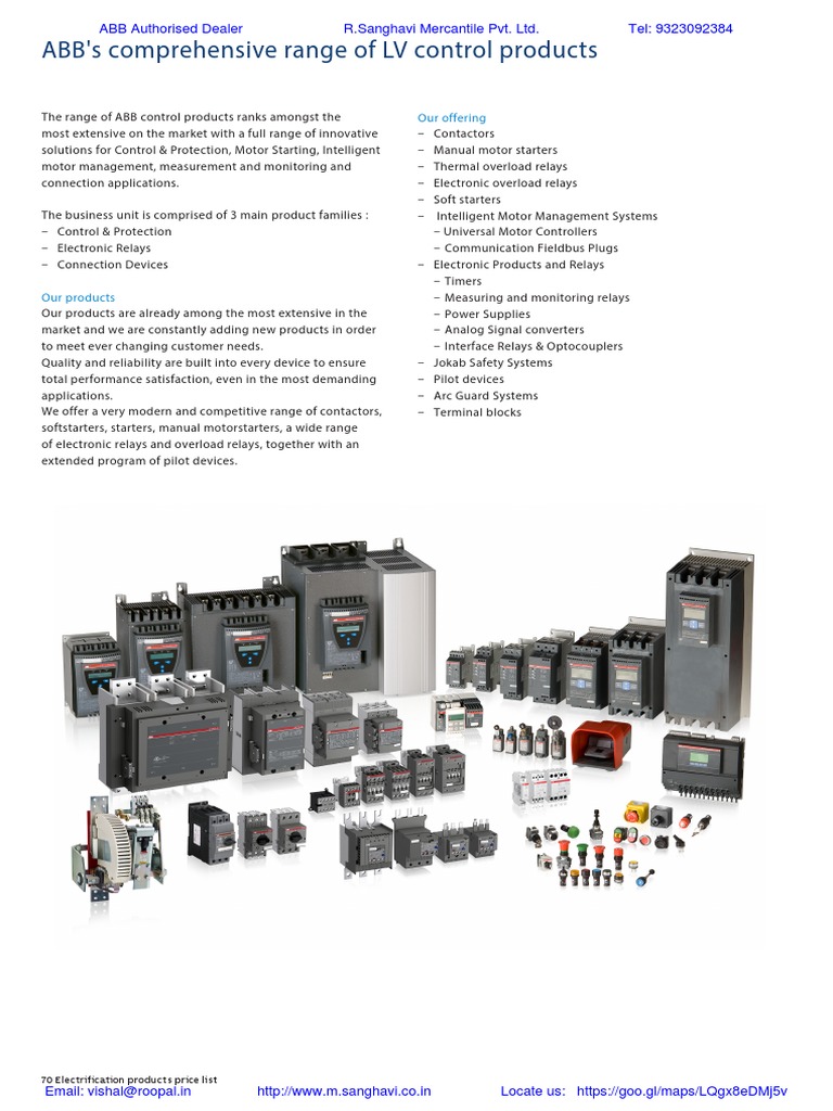 ABB's Comprehensive Range of LV Control Products | PDF | Relay | Components