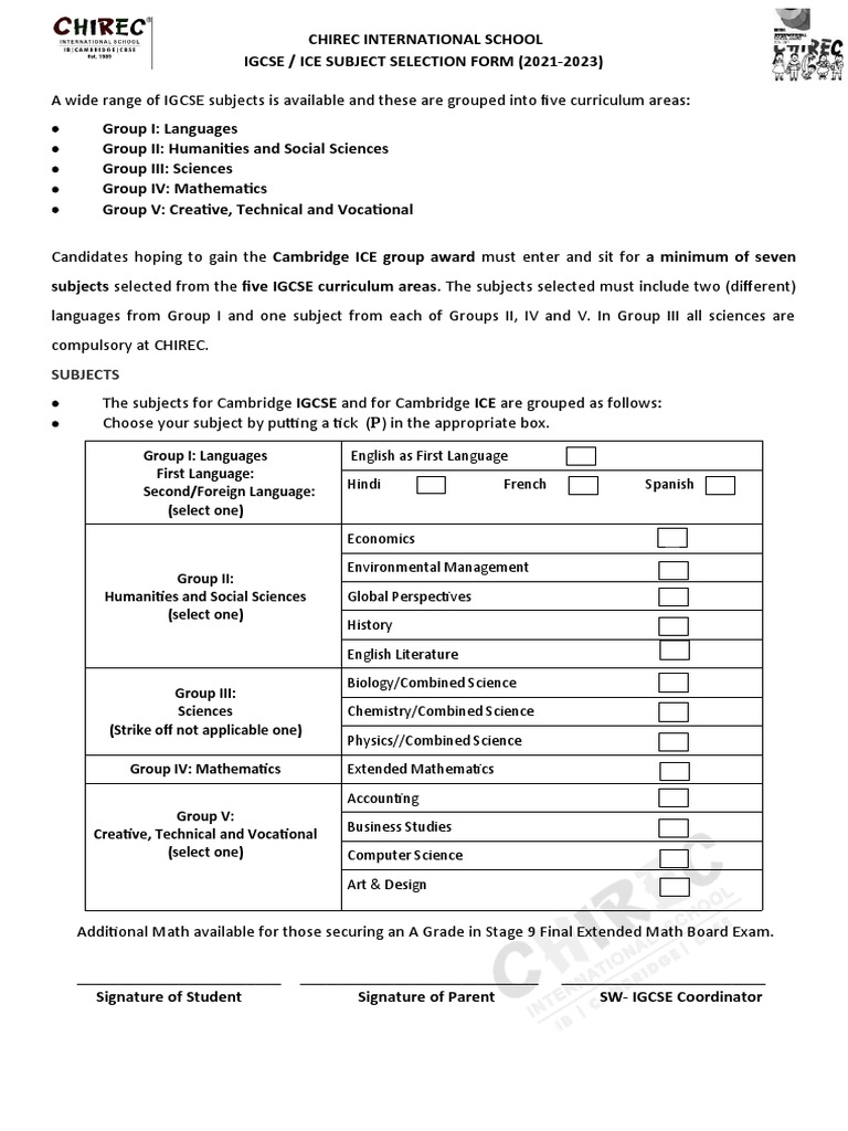 IGCSE Subject Selection Guide 2021-2023 | PDF