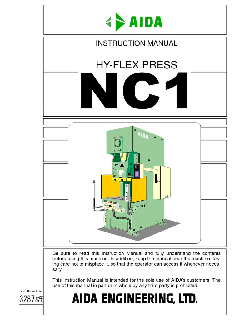 AIDA NC1-1100 (2) E Manual | PDF | Safety | Employment