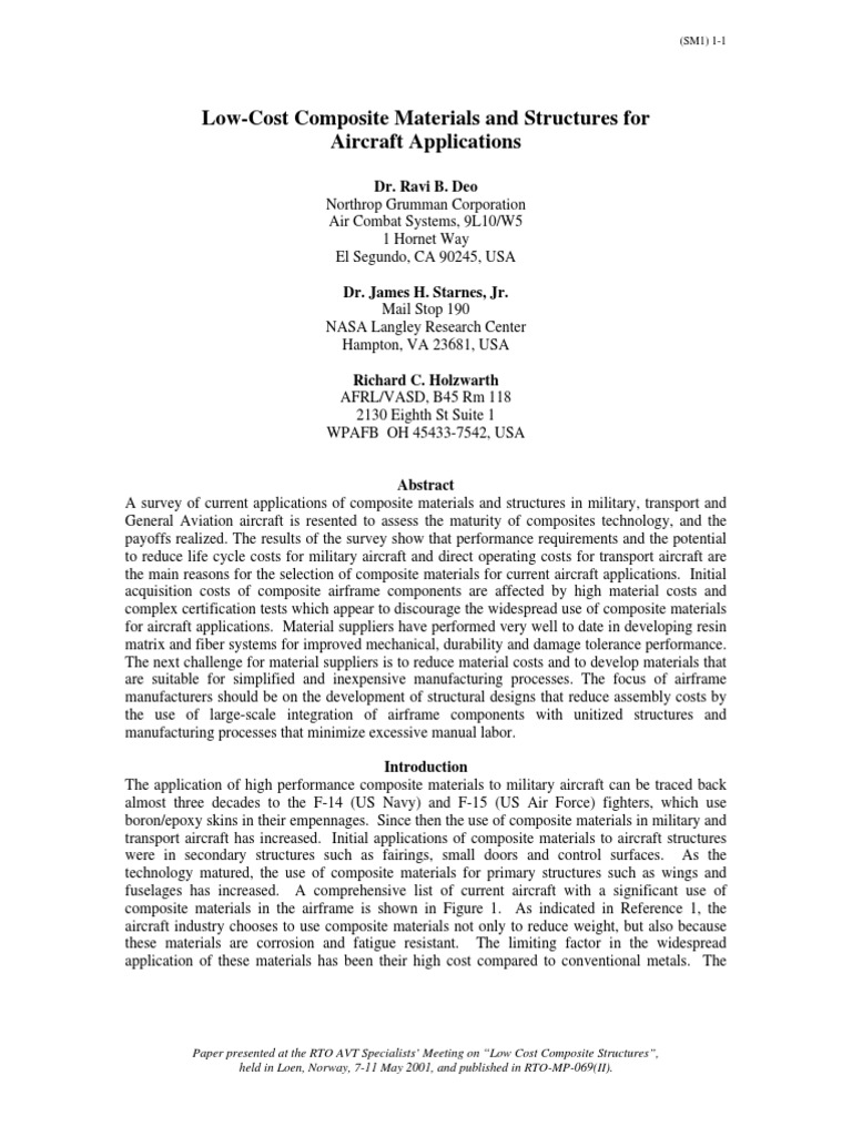 Aircraft Composite Materials Survey | PDF | Composite Material | Fiberglass