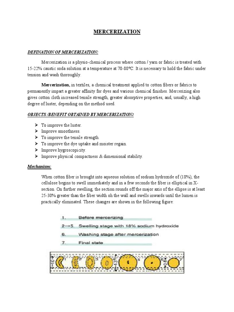 Mercerization: Mercerization, in Textiles, A Chemical Treatment Applied ...