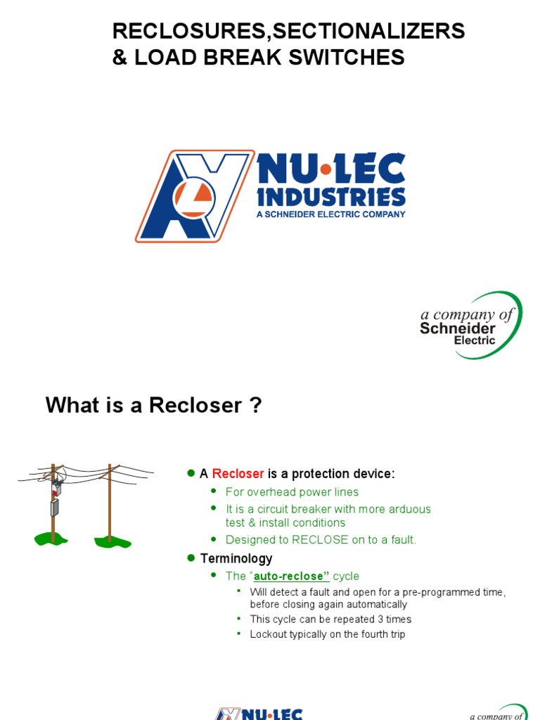 Reclosures, Sectionalizers & Load Break Switches | PDF | Electrical ...