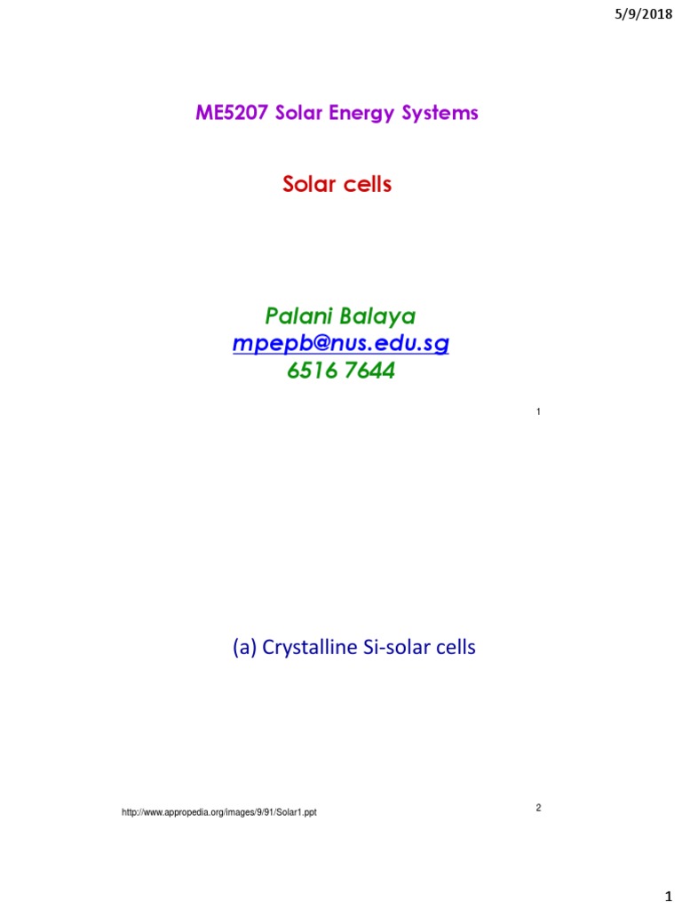 Solar Cells | PDF | Solar Cell | Doping (Semiconductor)