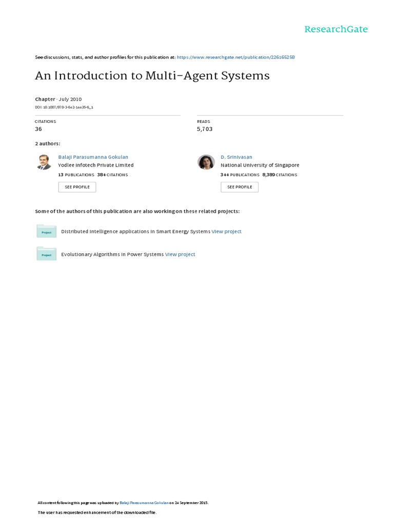 Chapter1 An Introduction To Multiagent Systems | Download Free PDF ...