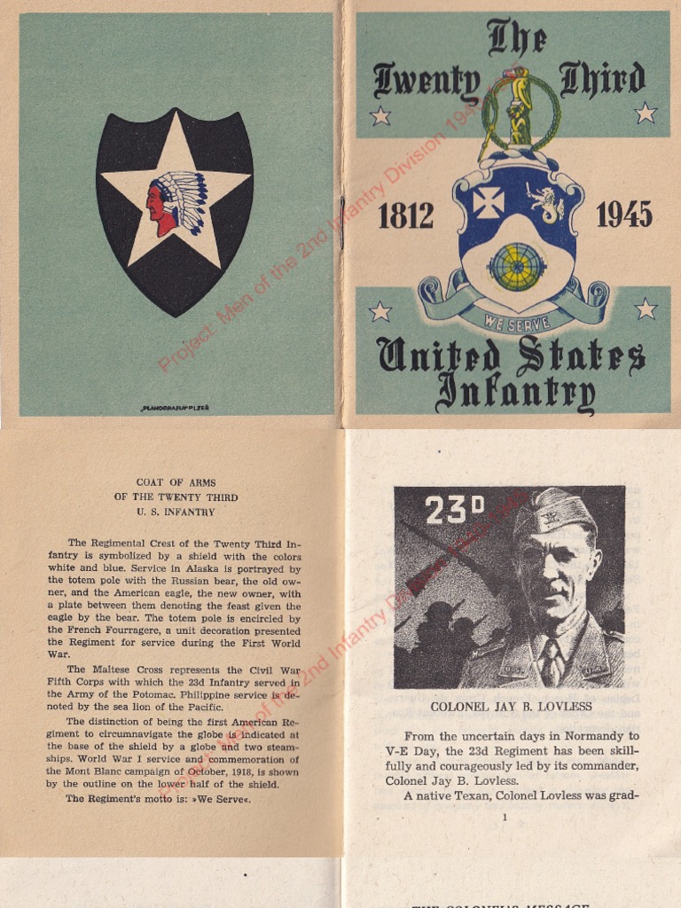 The Twenty Third United States Infantry 1812-1945 | PDF | Military ...