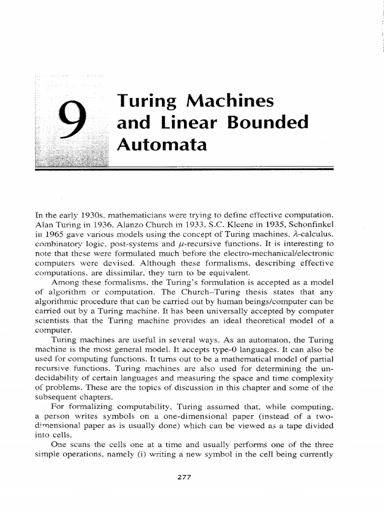 Turing Machines and Linear Bounded Automata | PDF | Automata Theory | Algorithms