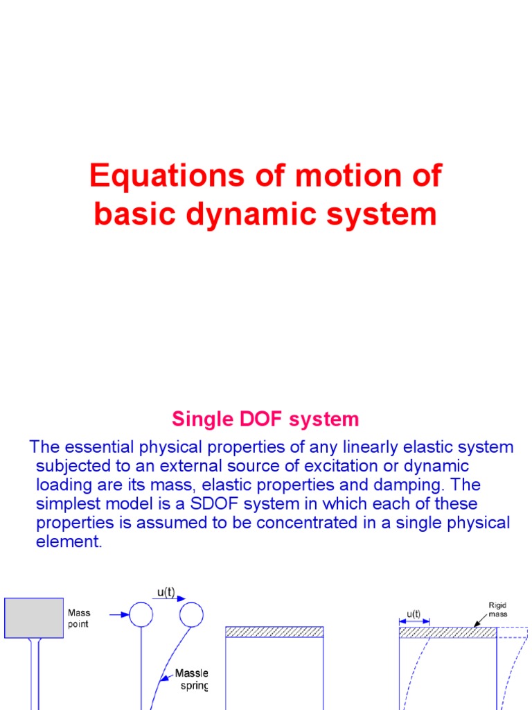 Equations of Motion of Basic Dynamic System | PDF | Force | Equations ...
