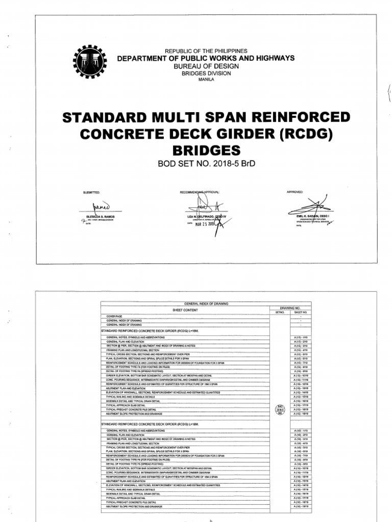 Standard Plan For Multi Span RCDG Bridge | PDF