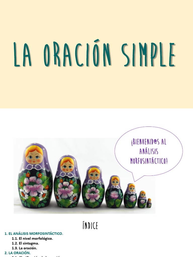 La Oración Simple Pdf Pdf Predicado Gramática Verbo