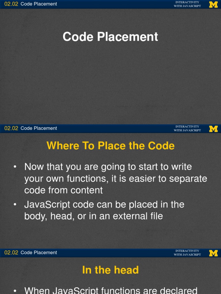 02.02.JS CodePlacement | PDF | Java Script | Source Code