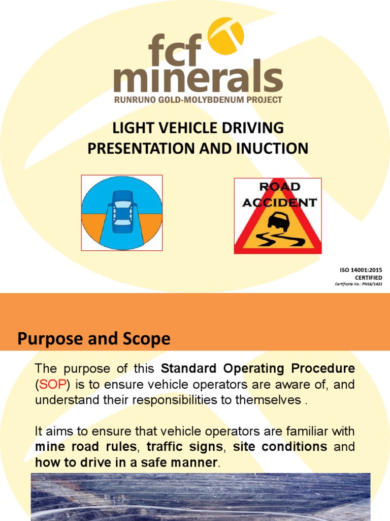 Light Vehicle Mine Driving SOP | PDF | Truck | Traffic