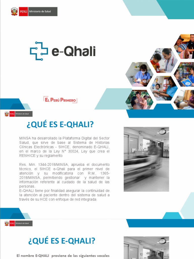 E-Qhali Presentación | PDF | Registro Electrónico de Salud | Hospital