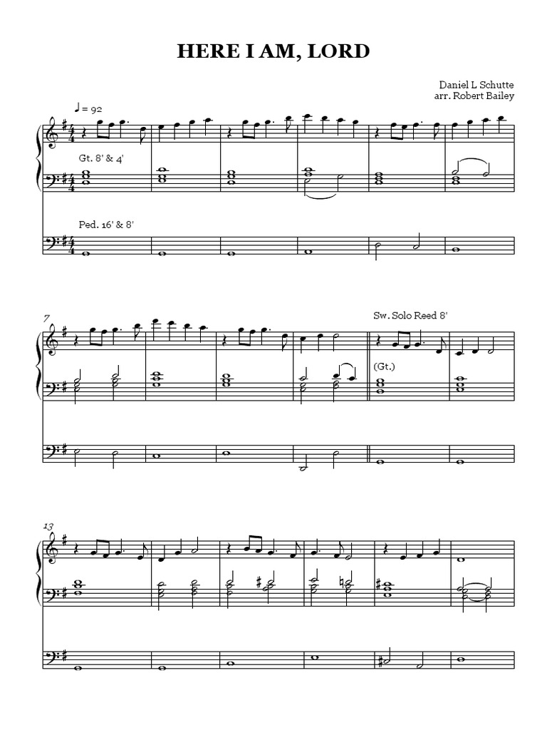 Here I Am, Lord sheet music analysis | PDF