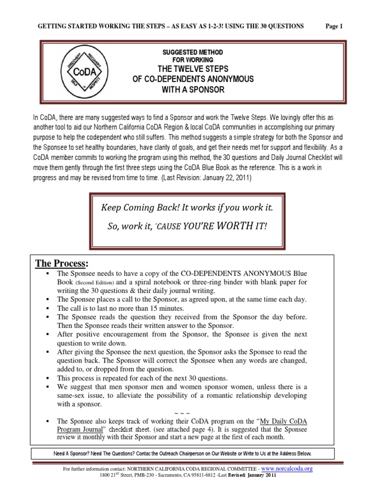 CoDA Sponsorship Guide | PDF | Twelve Step Program | Forgiveness