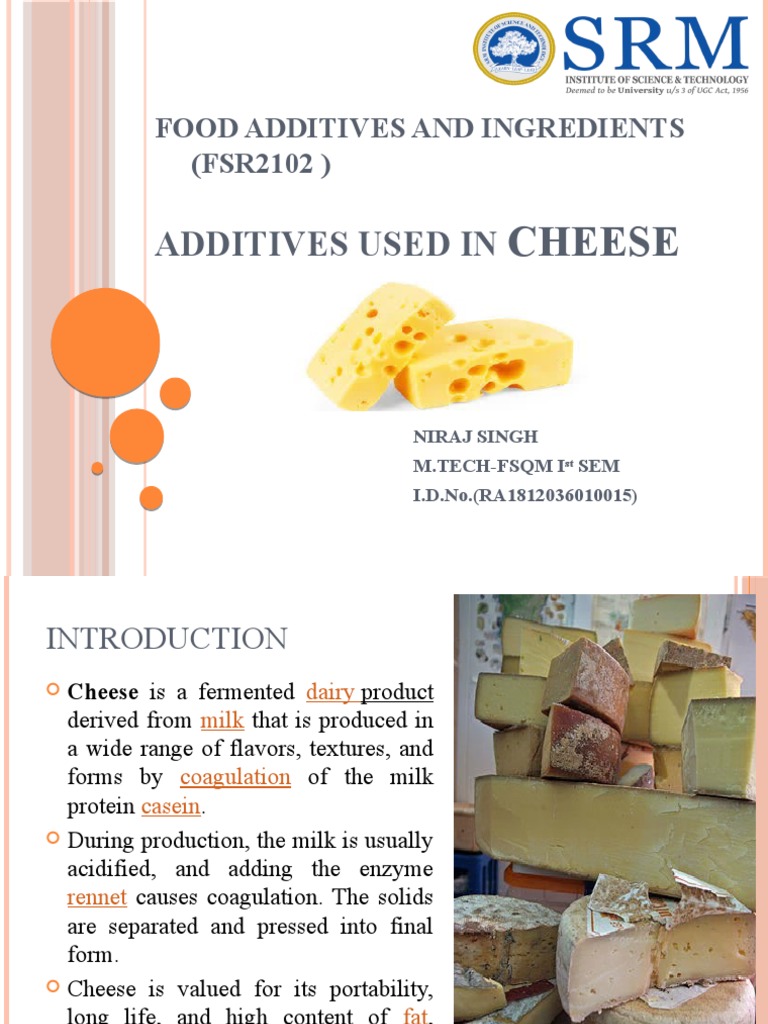 Cheese Additives | PDF | Cheese | Foods