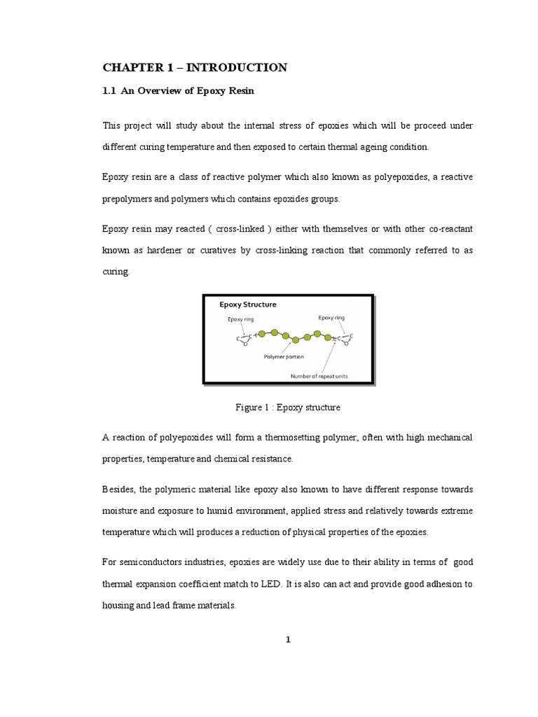 Chapter 1 - Introduction: 1.1 An Overview of Epoxy Resin | PDF | Epoxy ...