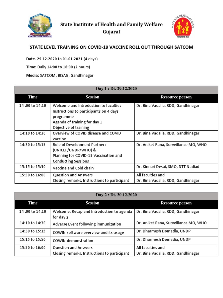 COVID Vaccine - SATCOM Schedule | PDF | Immunology | Public Health