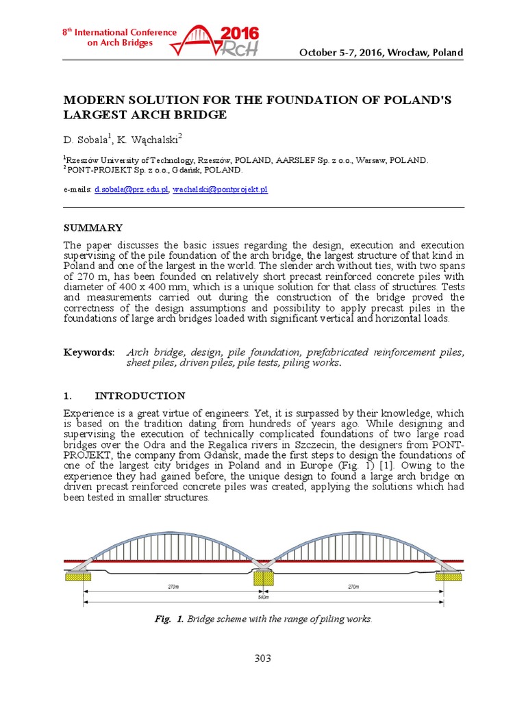 Modern Solution For The Foundation of Poland'S Largest Arch Bridge ...