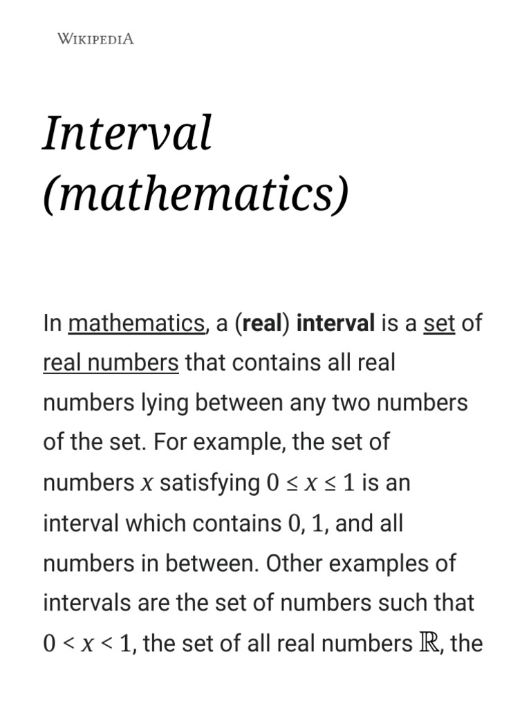 Understanding Real Intervals in Mathematics | PDF | Interval ...