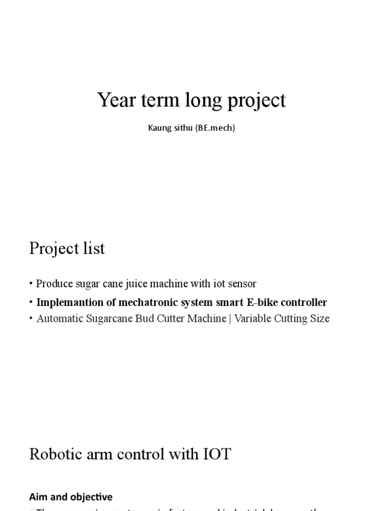 Robotic Arm Project Presentation | PDF