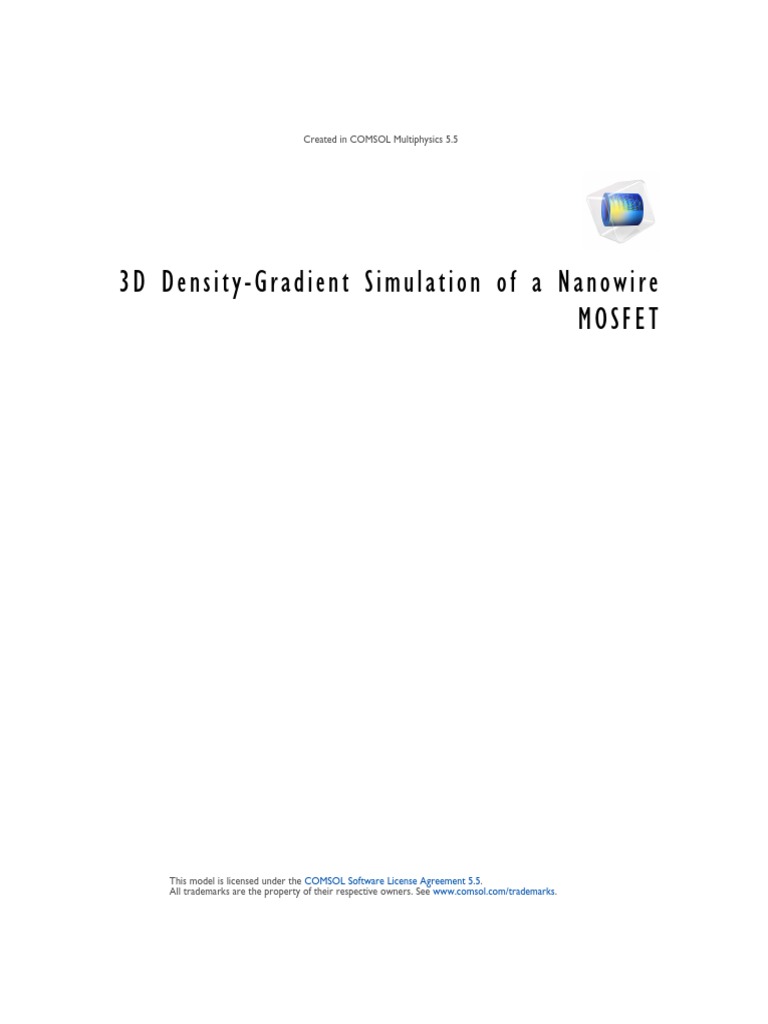 3D Density-Gradient Simulation of A Nanowire Mosfet: Created in COMSOL ...
