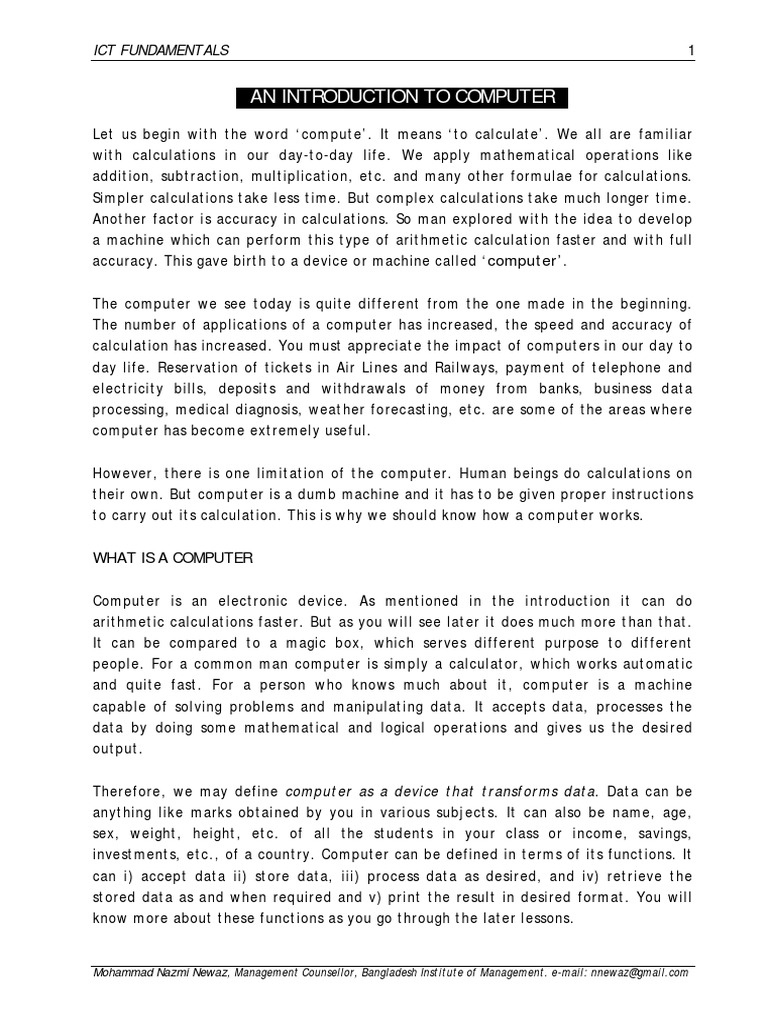 ICT Handout PDF | PDF | Computer Data Storage | Floppy Disk