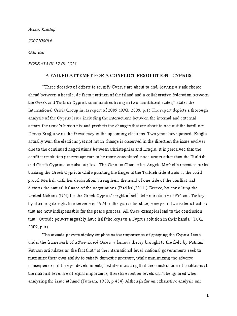 Cyprus Conflict - External Actors | PDF | Cyprus | Enlargement Of The ...