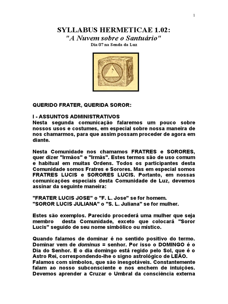 Fratres Lucis 002 SNB v1.0 | PDF | Espírito | Metafísica