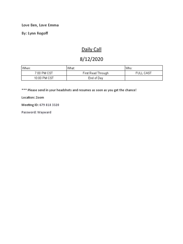 Daily Call | PDF
