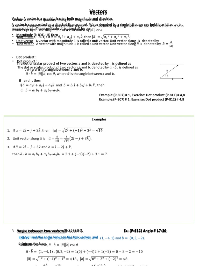 Vectors: Vector: A Vector Is A Quantity Having Both Magnitude and ...
