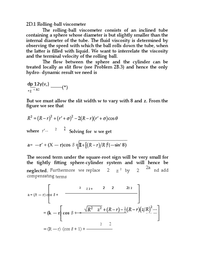Determining Viscosity Using a Rolling-Ball Viscometer: Relating ...