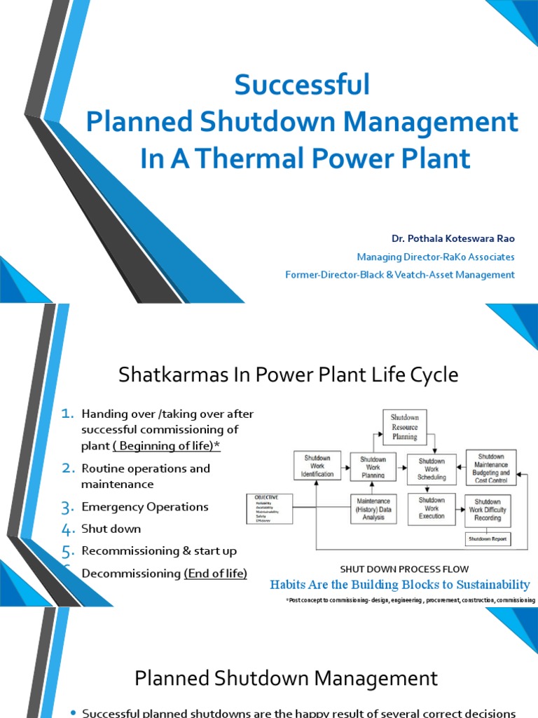 Planned Shutdown Management Pdf Turbine Energy Conversion