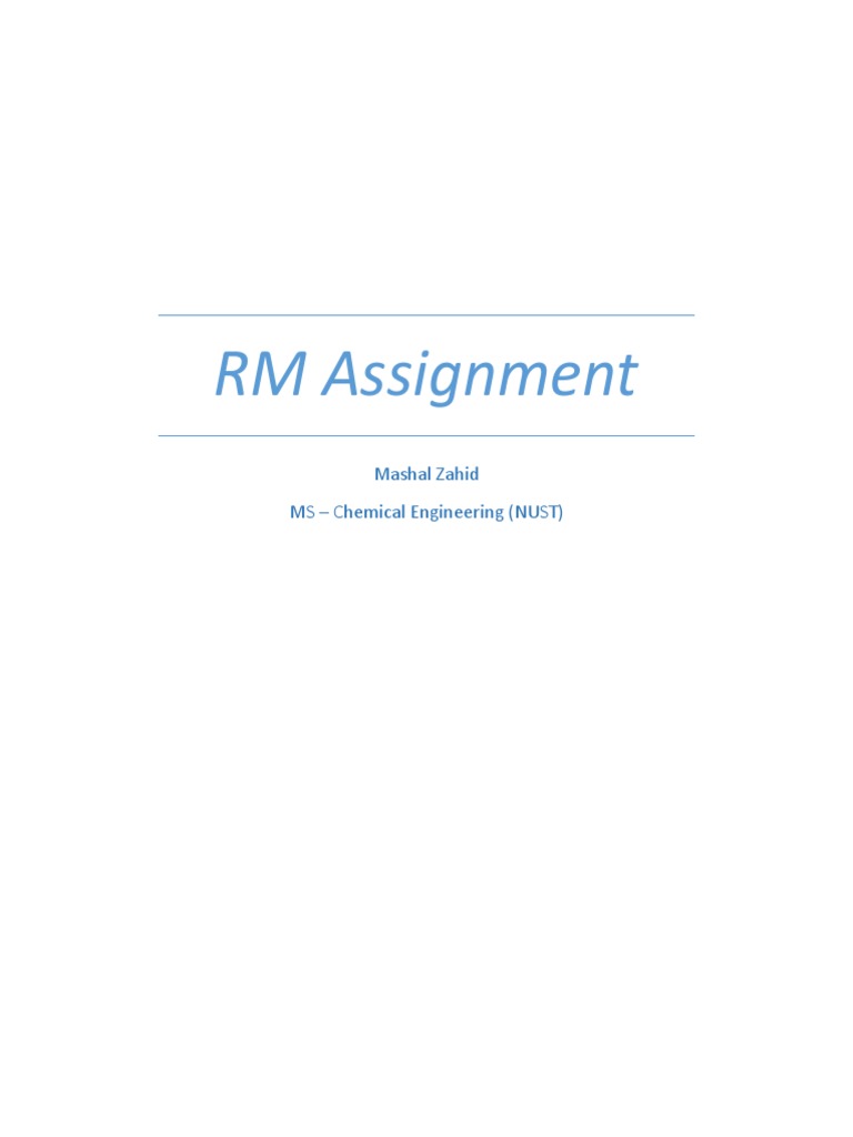 RM Assignment (Mashal Zahid) | PDF