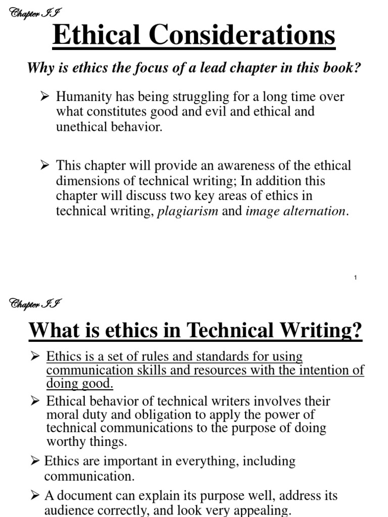 Ethical Considerations: Why Is Ethics The Focus of A Lead Chapter in ...