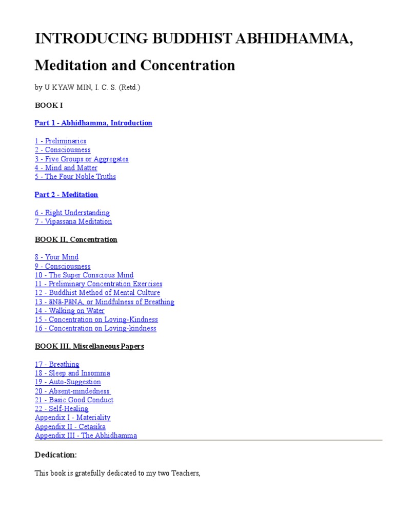 Introducing Buddhist Abhidhamma | PDF | Senses | Mind