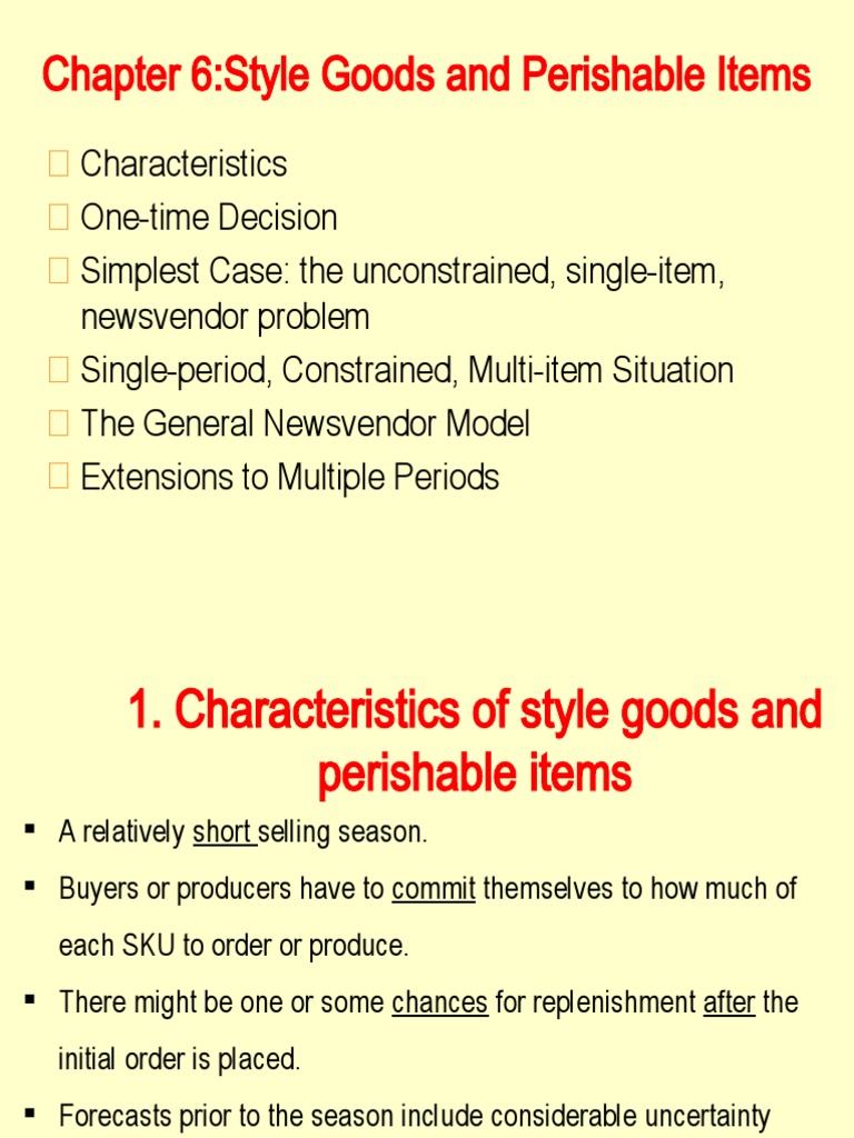 Chapter 6 - Perishable Items | PDF | Probability Distribution | Normal ...