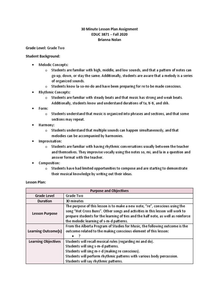 Portfolio Copy - 30 Minute Lesson Plan Assignment | PDF | Teachers ...